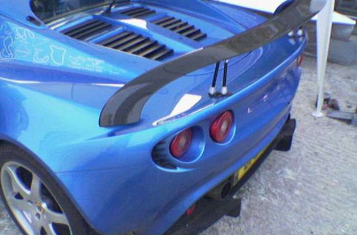 Elise S2 Carbon fibre rear wing, adjustable with supports