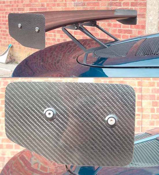 Slotted Carbon Fibre Wing End Plates - 225mm Chord, Pair 1.8mm thick